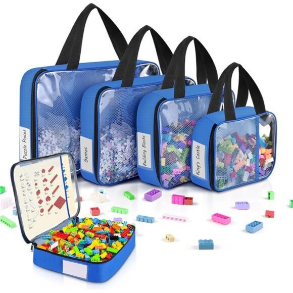 Other | 4 Pcs Toy Storage Bags With Zipper Labels Toy Organizer Bags ...